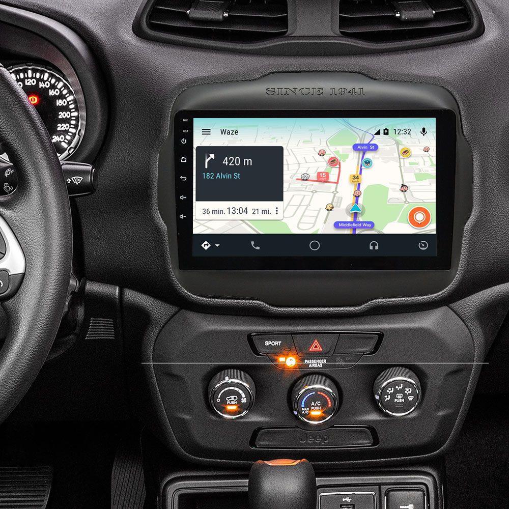 Central Multimídia Jeep Renegade PCD 2015 a 2020 Caska 9 Polegadas Full Glass Big Screen ...
