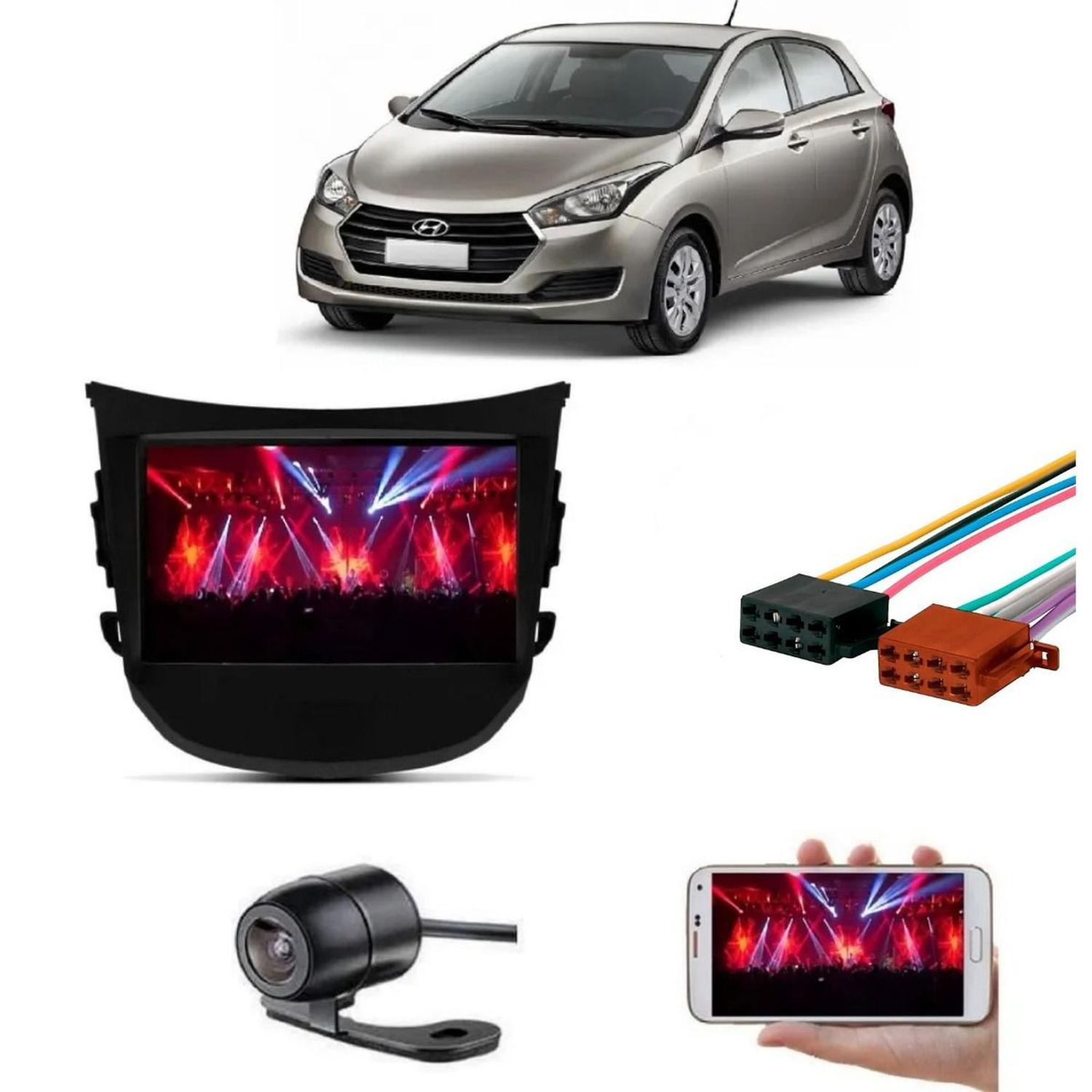 Central Multimidia Mp5 Moldura 2 Din Hyundai Hb20 2012 a 2018 Câmera de Ré - First Option ...