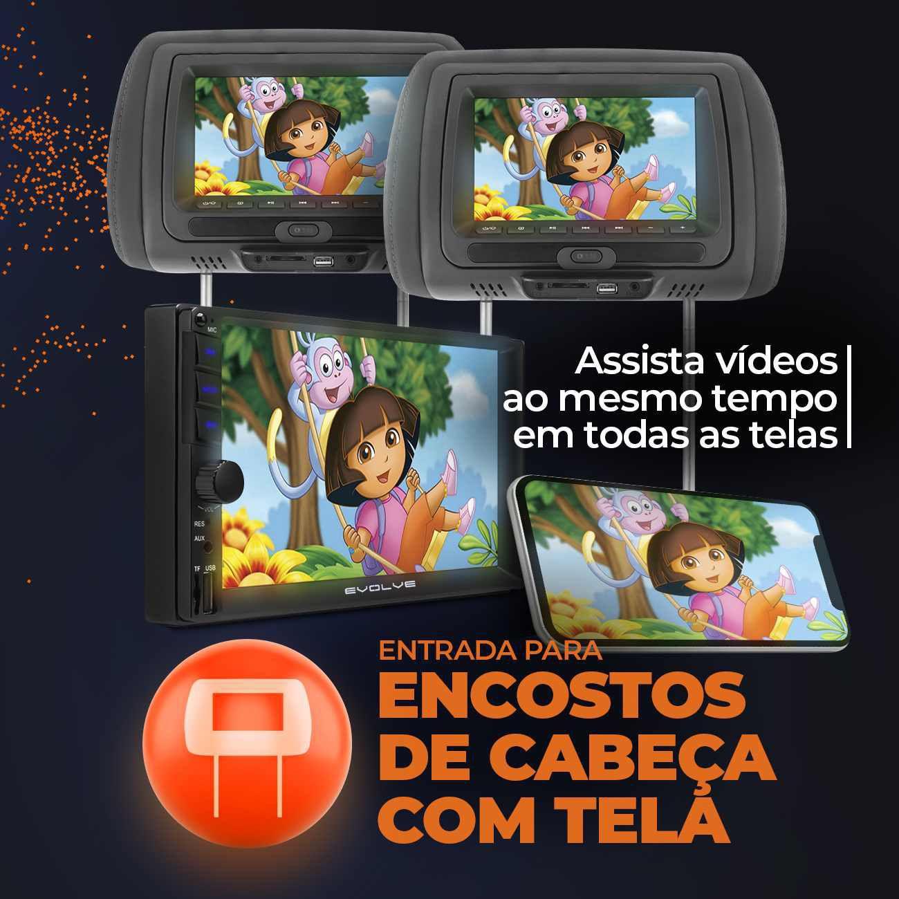 Central Multimídia Palio Strada Siena Idea Prata Multilaser Evolve GP348 Espelhamento Android ...