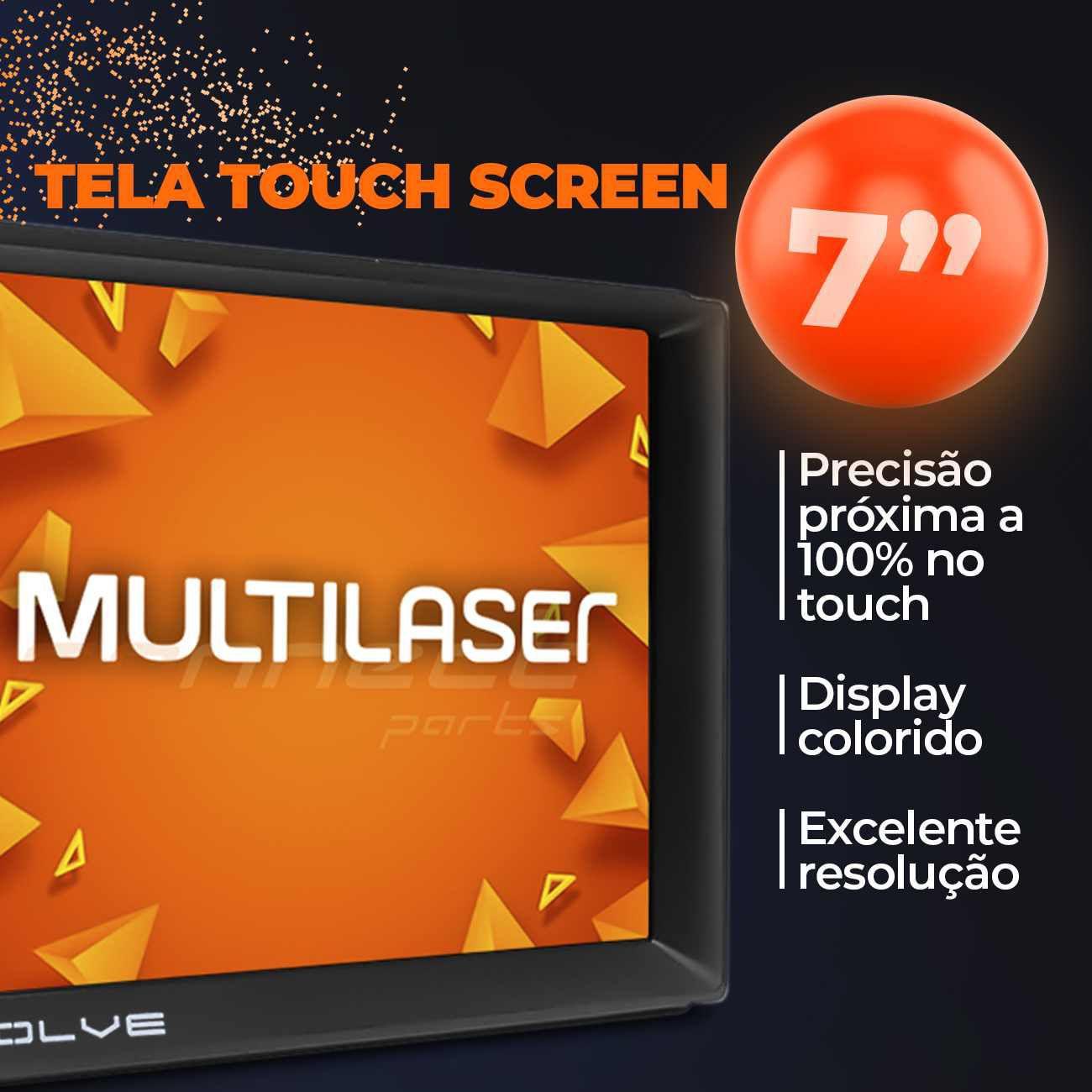 Central Multimídia Palio Strada Siena Idea Prata Multilaser Evolve GP348 Espelhamento Android ...