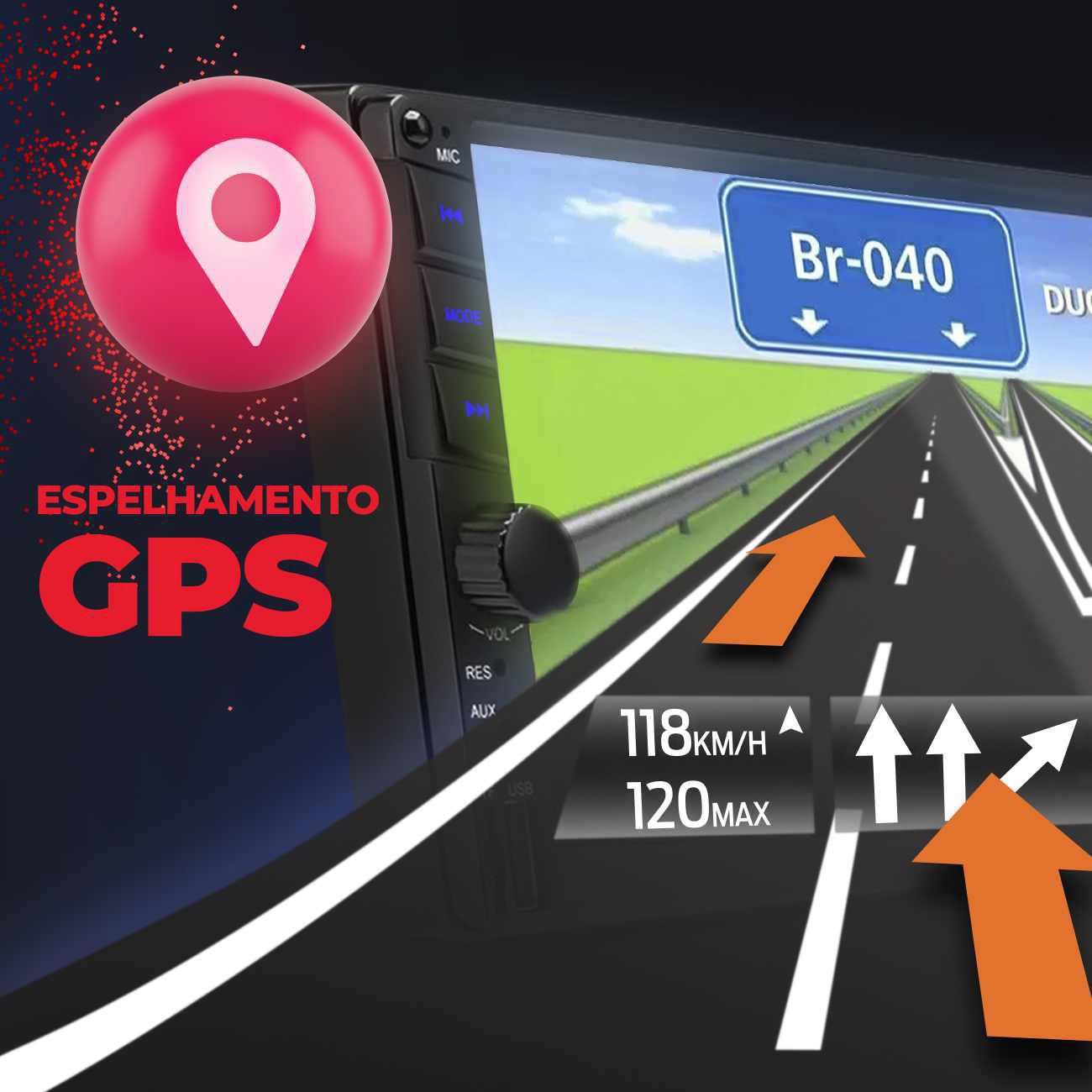 Central Multimídia Palio Strada Siena Idea Prata Multilaser Evolve GP348 Espelhamento Android ...