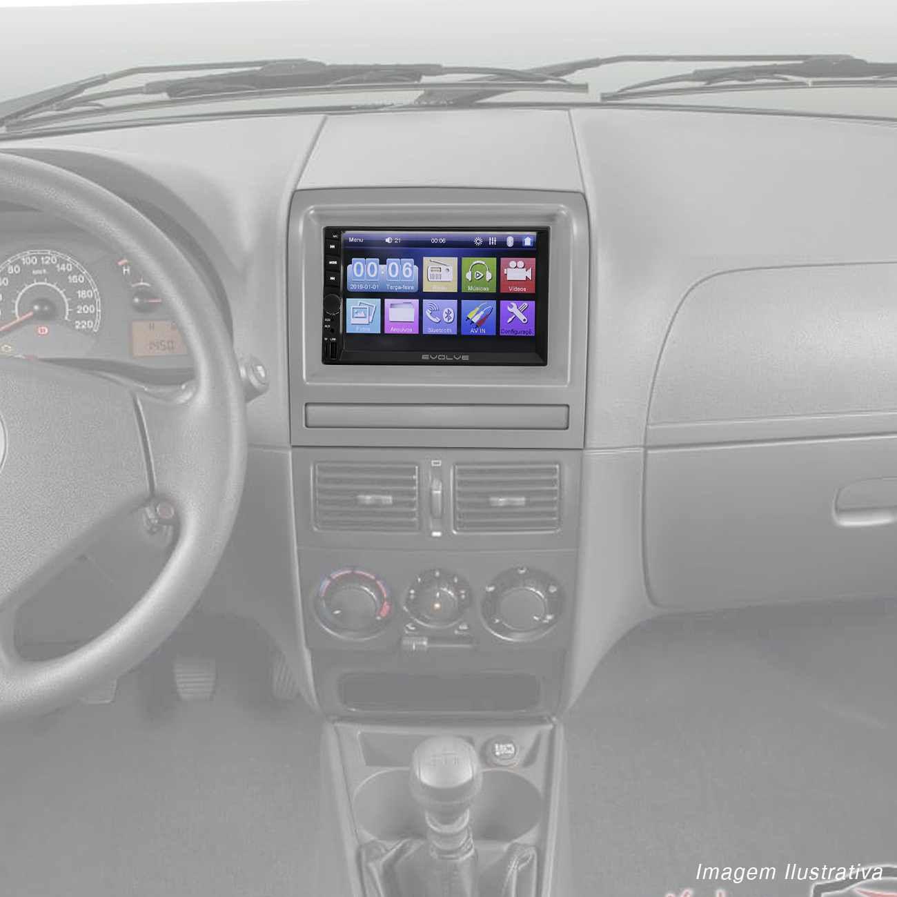 Central Multimídia Palio Strada Siena Idea Prata Multilaser Evolve GP348 Espelhamento Android ...