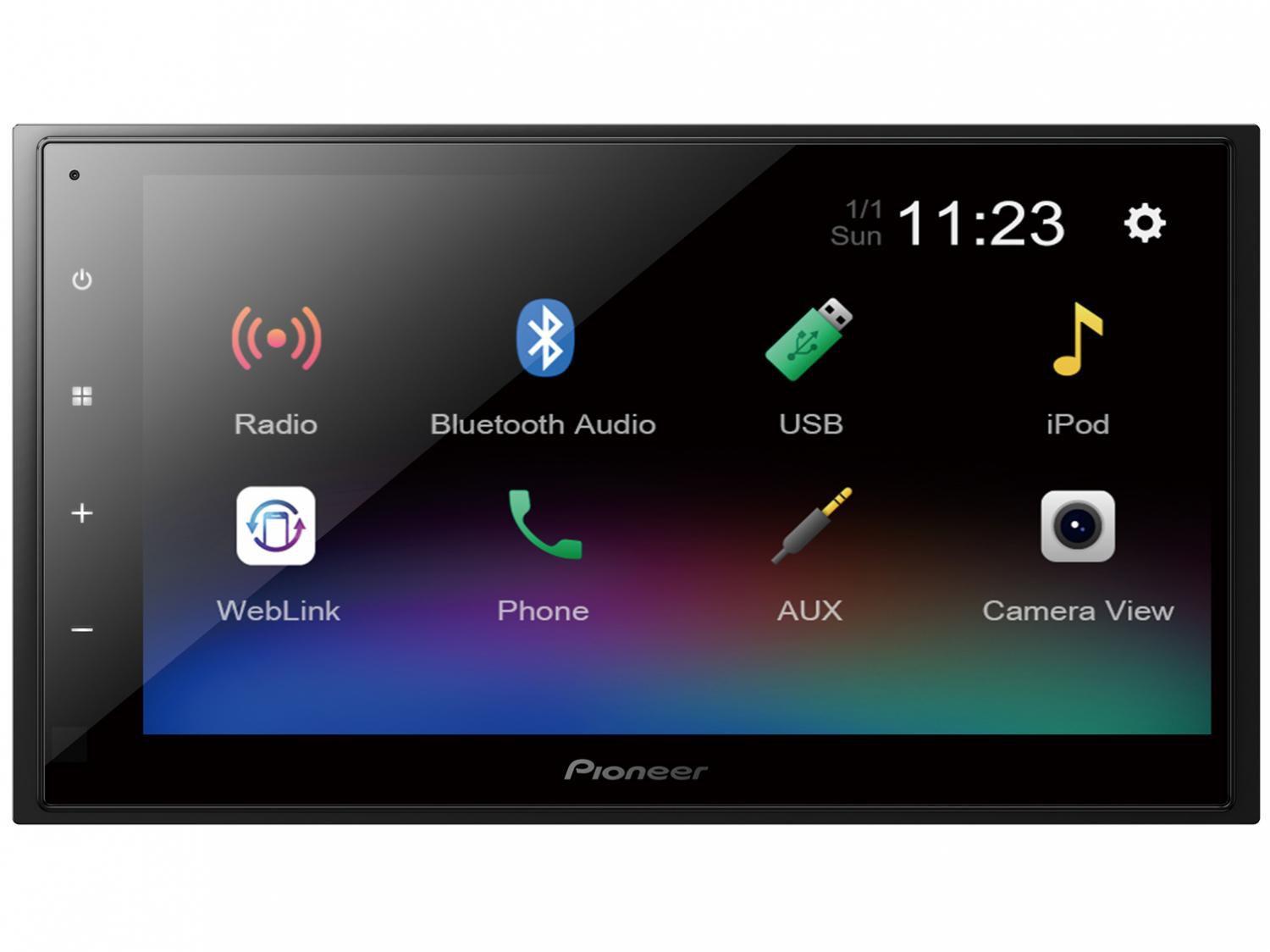 Central Multimídia Pioneer 2 DIN com Espelhamento 6,8” Touch USB DMH-A348BT