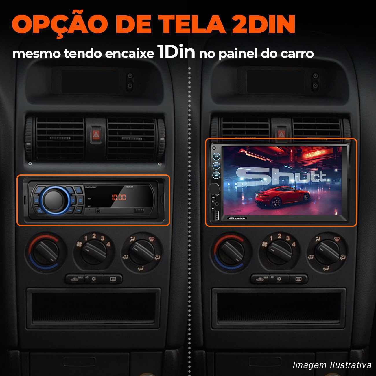 Central Multimídia Shutt Chicago MP5 Espelha + Controle + Moldura Cobalt Prisma Onix Spin ...