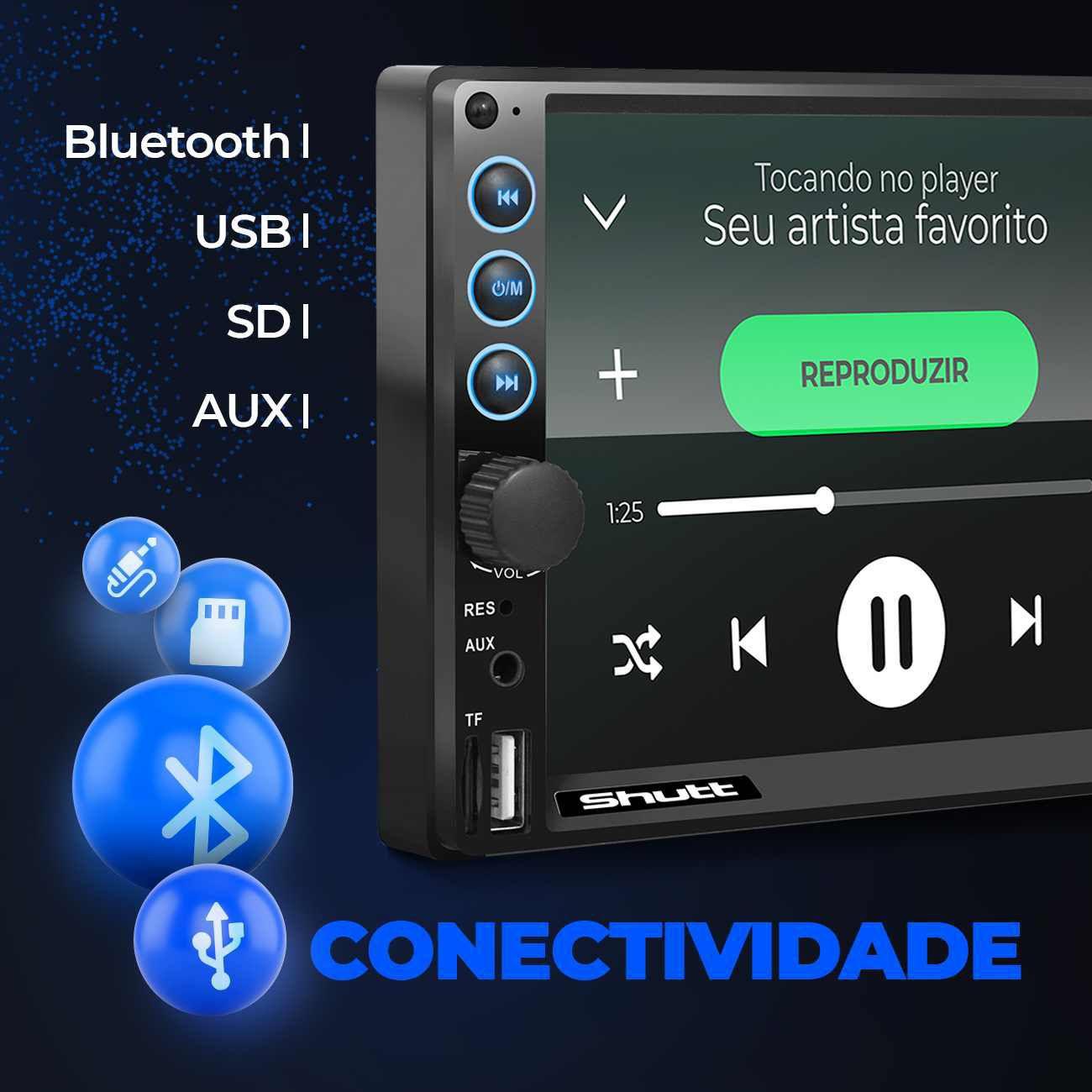 Central Multimídia Shutt Chicago MP5 Espelha + Controle + Moldura Cobalt Prisma Onix Spin ...