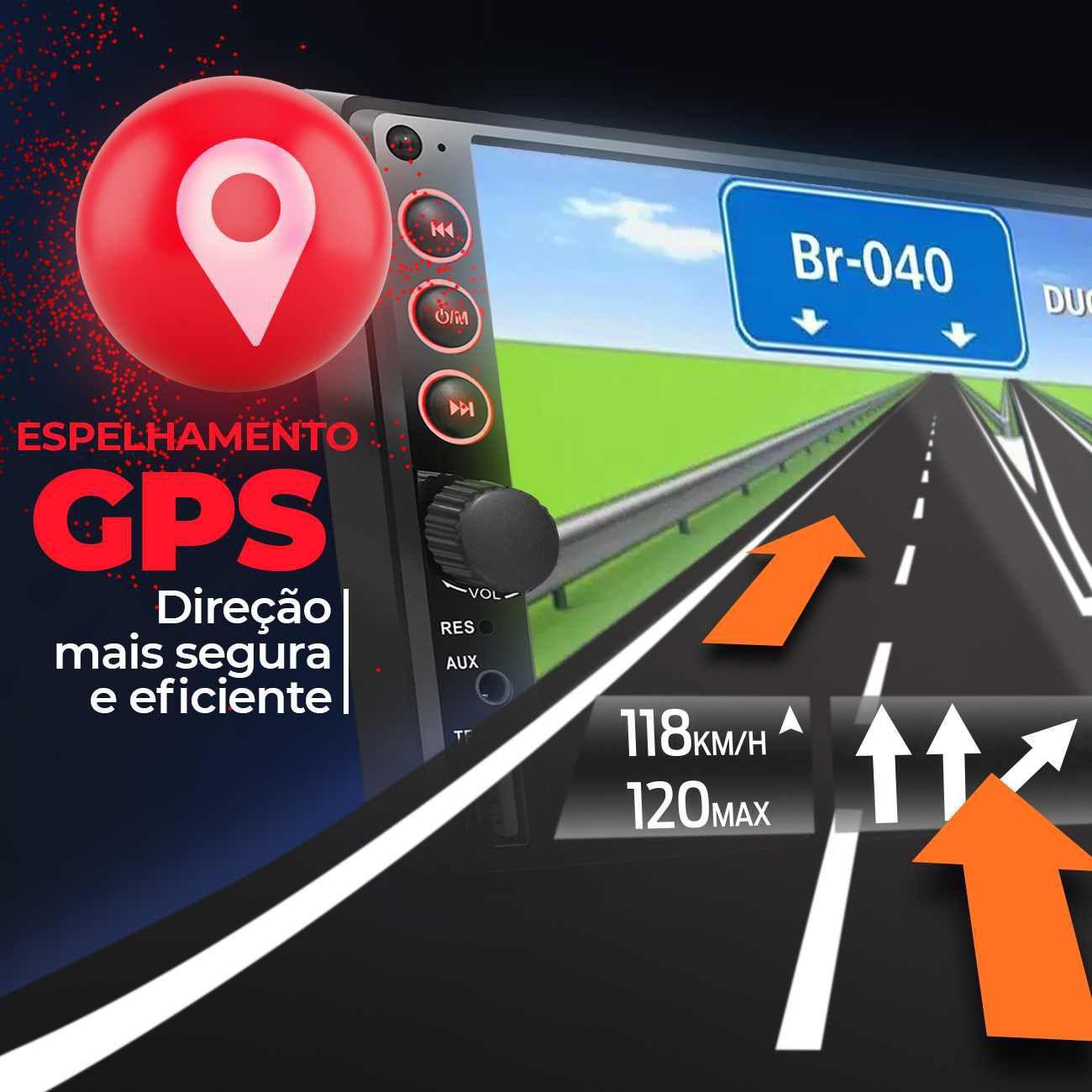 Central Multimídia Shutt Chicago MP5 Espelha + Controle + Moldura Cobalt Prisma Onix Spin ...