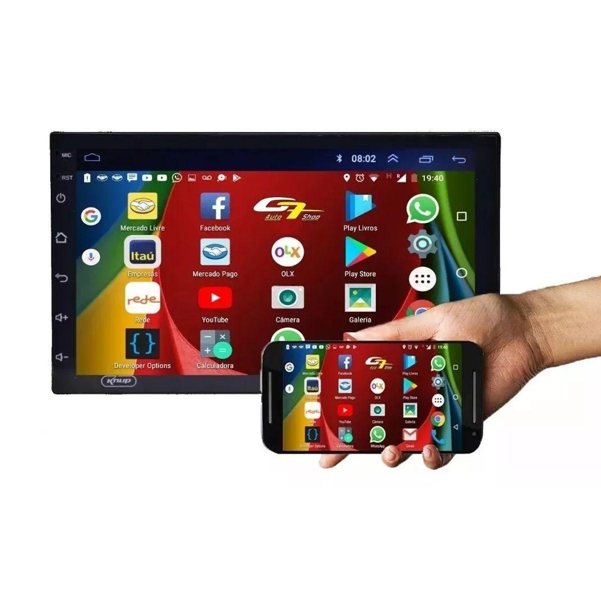 Central Multimídia Universal Android 9.1 Espelhamento Android e IOS + Câmera de Ré - KP-C31AN ...