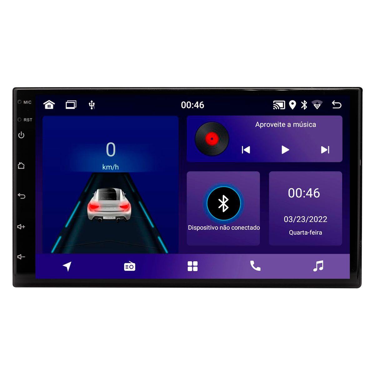 Central Multimídia Universal Tela IPS de 7" Polegadas Quad Core 2GB Carplay e Android Auto GPS ...