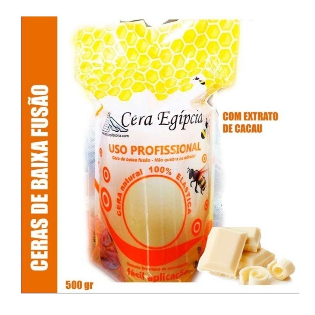 Cera Natural 100% Elástica Cera Egípcia 500g - Chocolate Branco - Cera ...