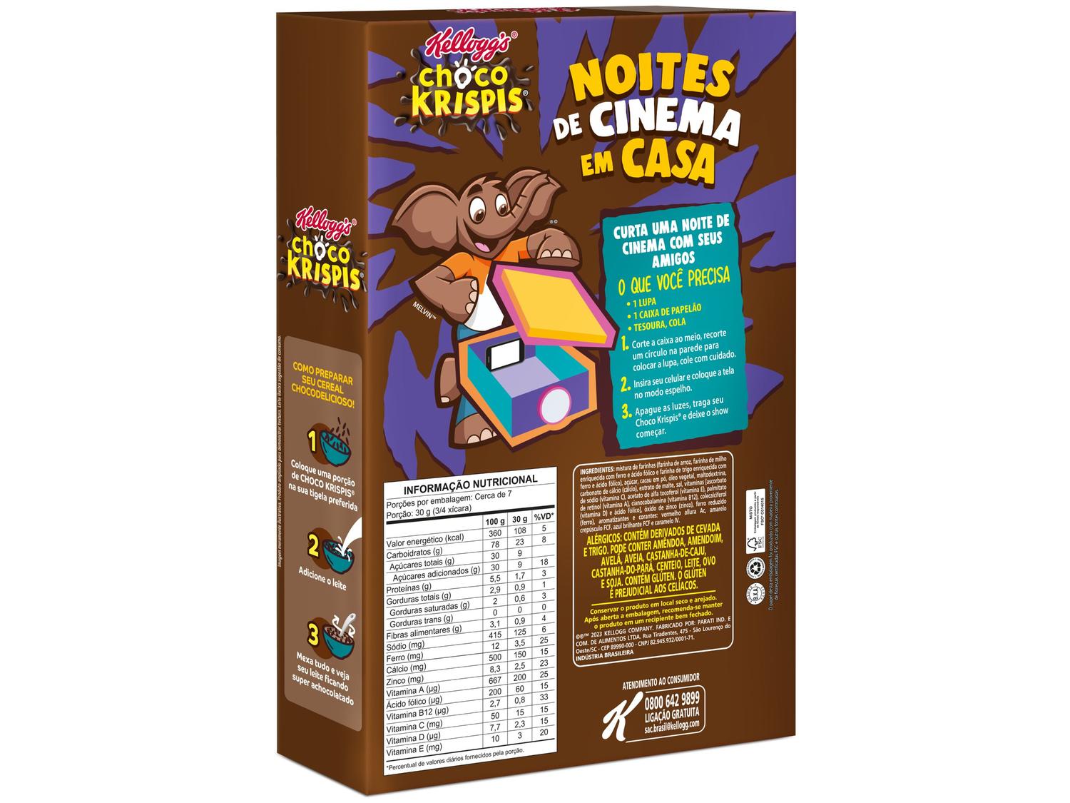 Cereal Matinal Infantil Chocolate Kelloggs Choco Krispis 200g