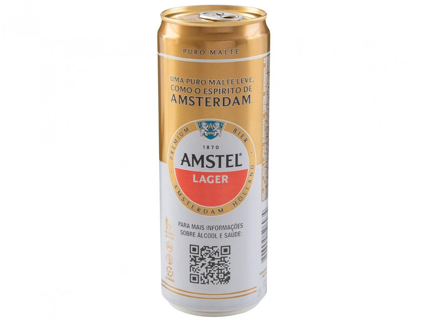 Cerveja Amstel Lager Puro Malte 12 Unidades Lata 350ml