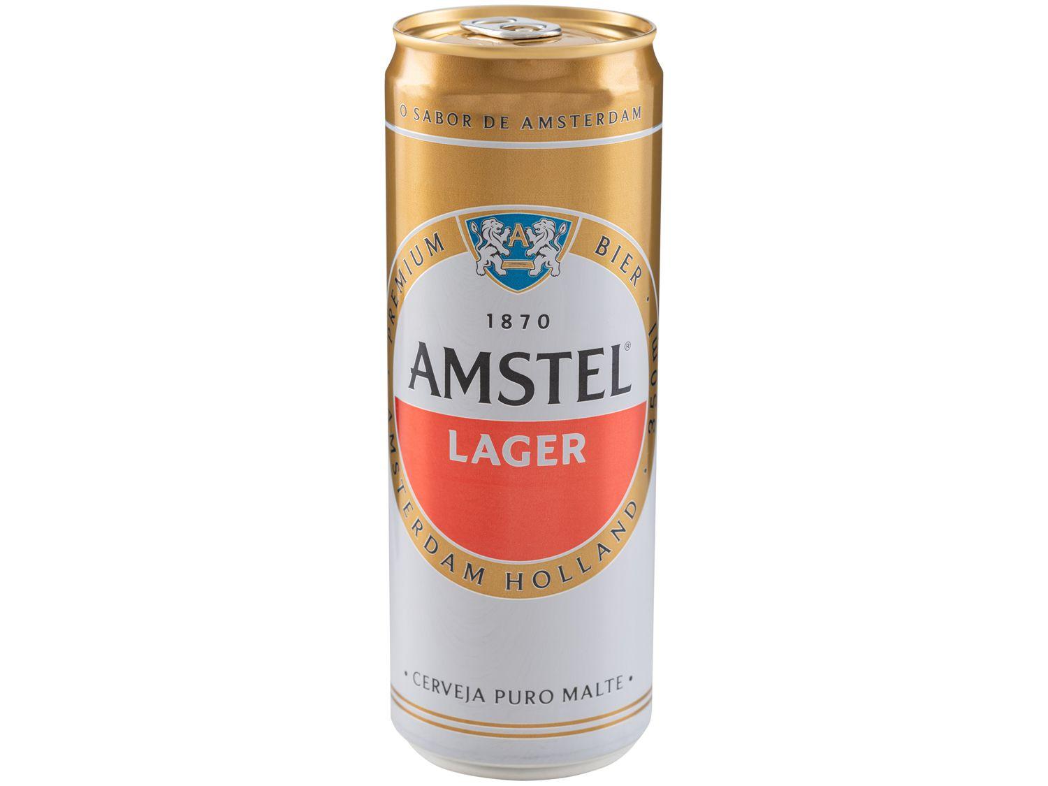 Cerveja Amstel Lager Puro Malte 12 Unidades Lata 350ml