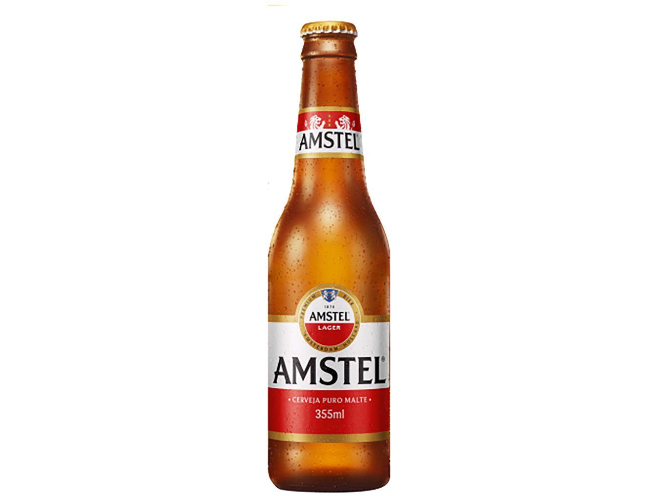 Cerveja Amstel Lager Puro Malte 6 Unidades Long Neck 355ml