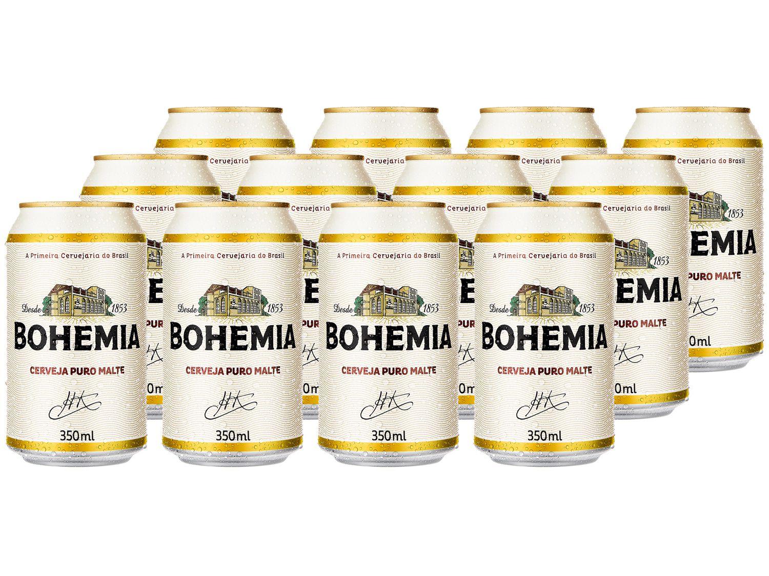 Cerveja Bohemia Puro Malte Lager 350ml - 12 Unidades - Cerveja ...