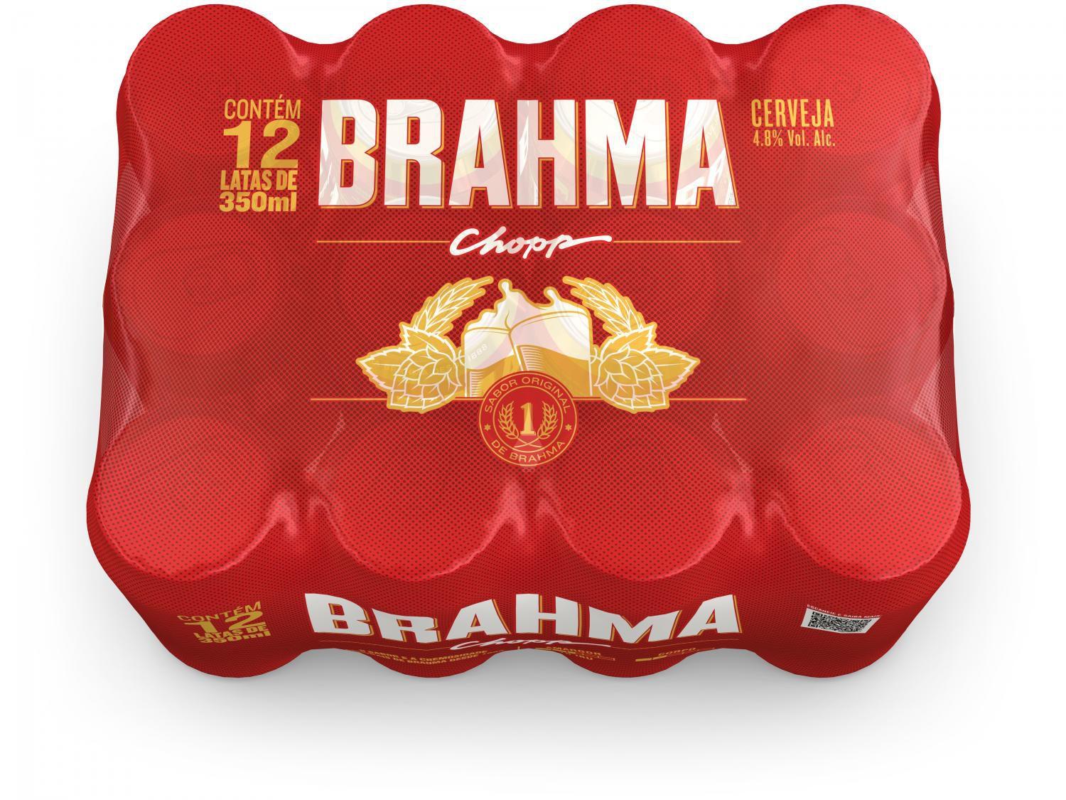 Cerveja Brahma Chopp Pilsen Lager 12 Unidades Lata 350ml