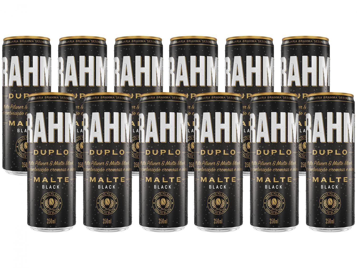 Cerveja Brahma Duplo Malte Black Lager 12 Unidades Lata 350ml
