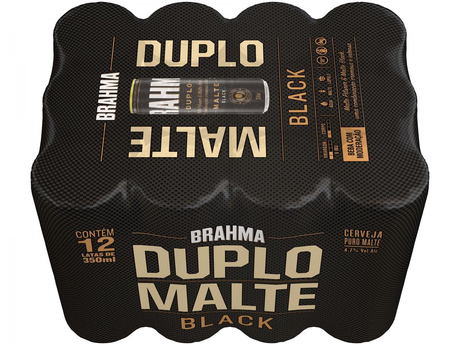 Cerveja Brahma Duplo Malte Black Lager 12 Unidades Lata 350ml