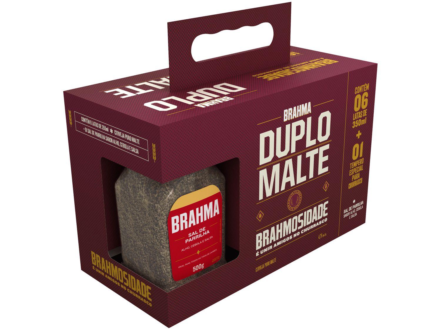 Cerveja Brahma Duplo Malte Pilsen Lager 6 Unidades 350ml com Sal de ...