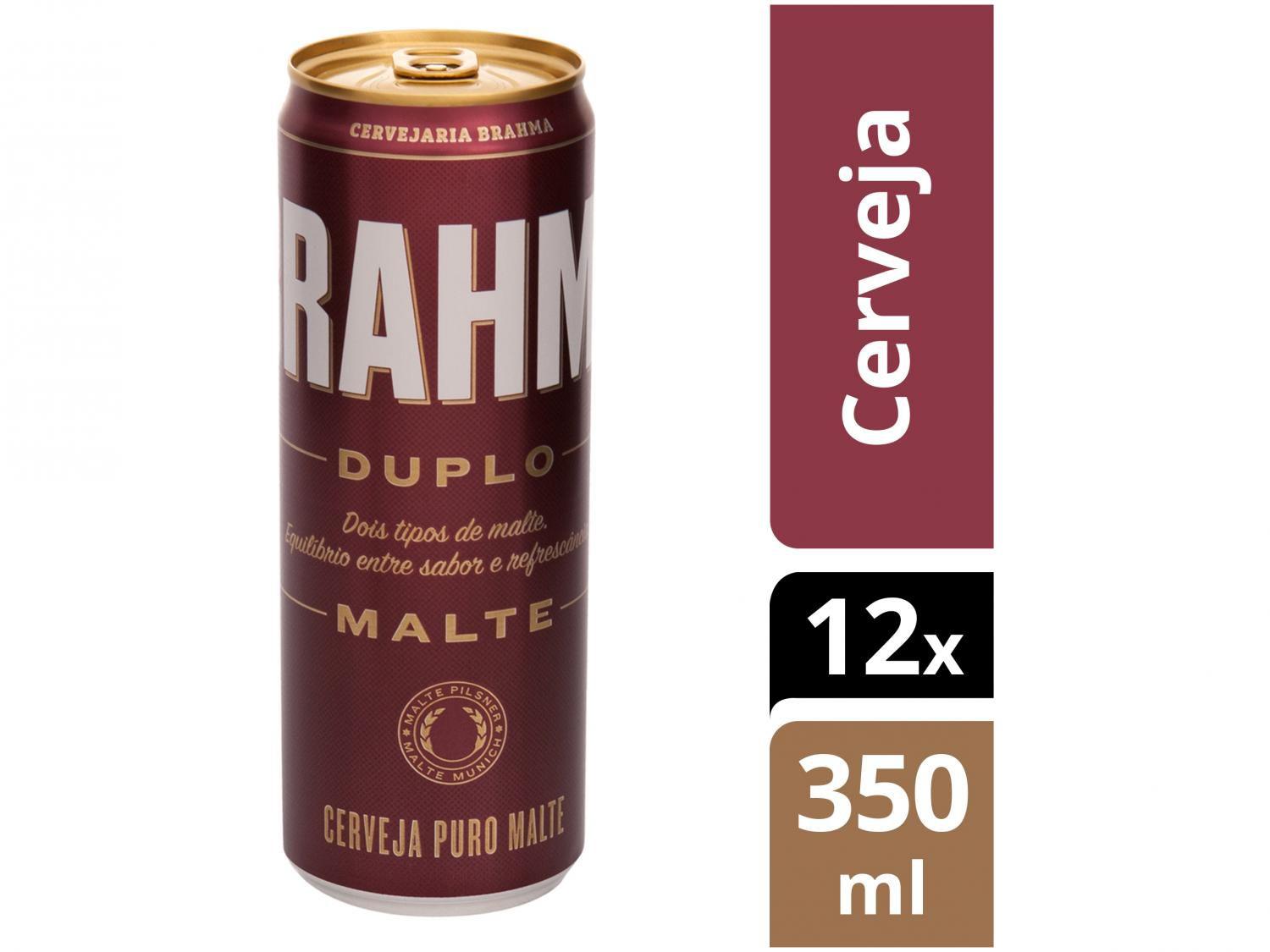 Cerveja Brahma Duplo Malte Puro Malte 12 Unidades Lata 350ml
