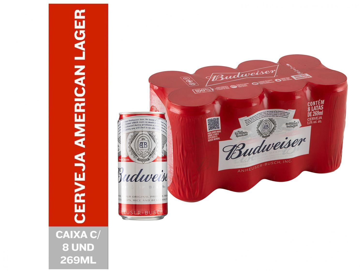 Cerveja Budweiser American Lager 8 Unidades Lata 269ml
