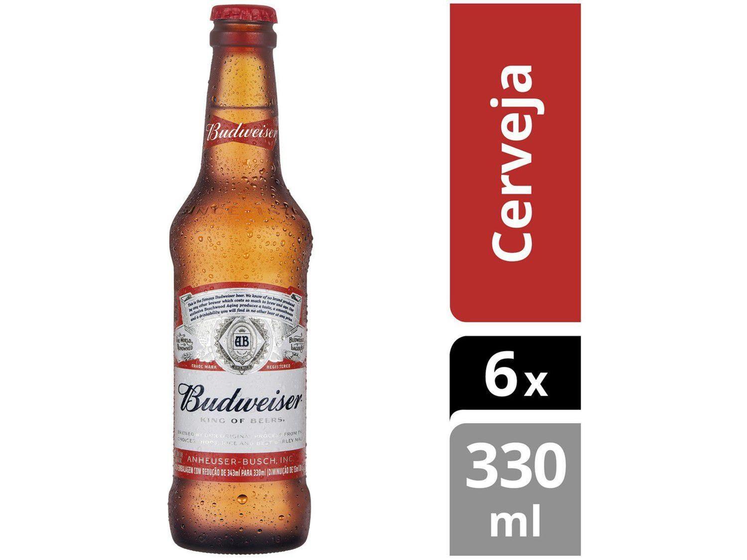 Cerveja Budweiser Lager 6 Unidades - 330ml - Cerveja - Magazine Luiza
