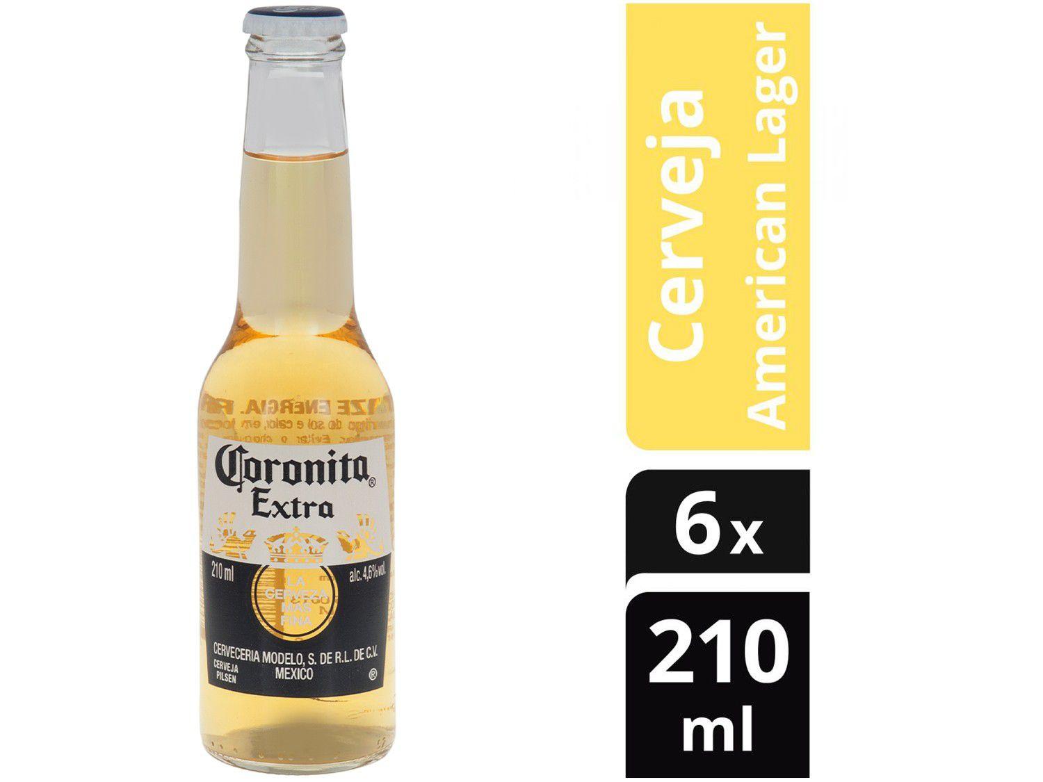 Cerveja Corona Coronita Extra Lager 6 Unidades - 210ml