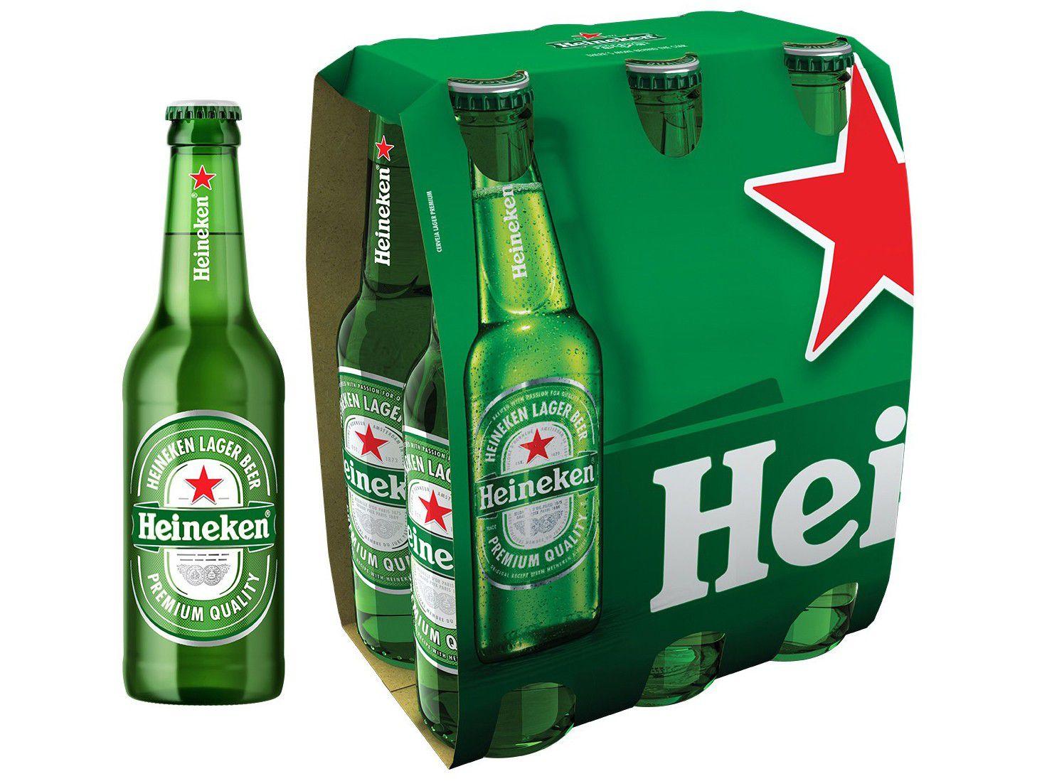 Cerveja Heineken Puro Malte Lager Premium Long Neck 24 Garrafas De