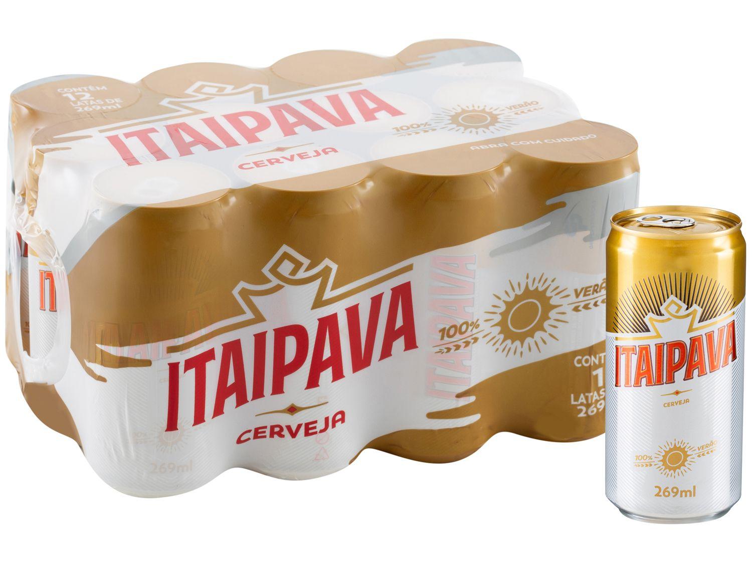 Cerveja Itaipava Pilsen 12 Unidades Lata 269ml