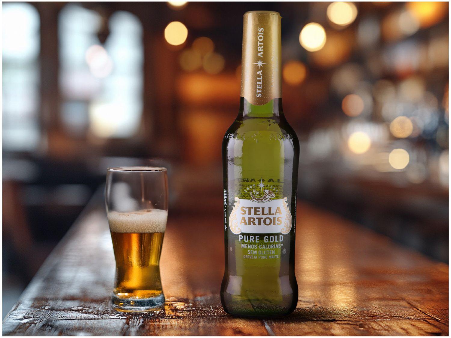 Cerveja Stella Artois Pure Gold sem Glúten Puro Malte 6 Unidades Garrafa Longneck 330ml