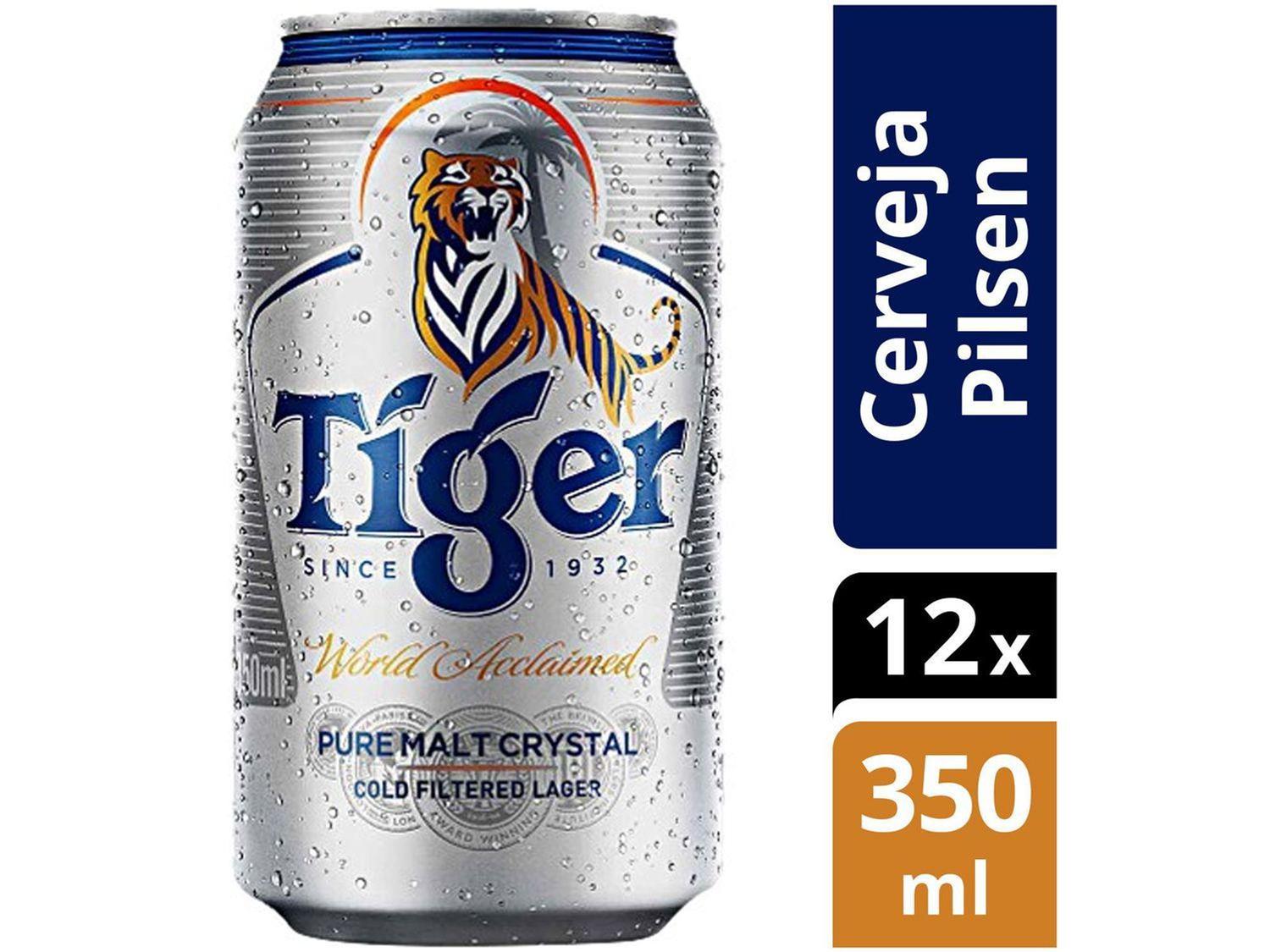 Cerveja Tiger Crystal Puro Malte Pilsen Lager - 12 Unidades Lata 350ml ...