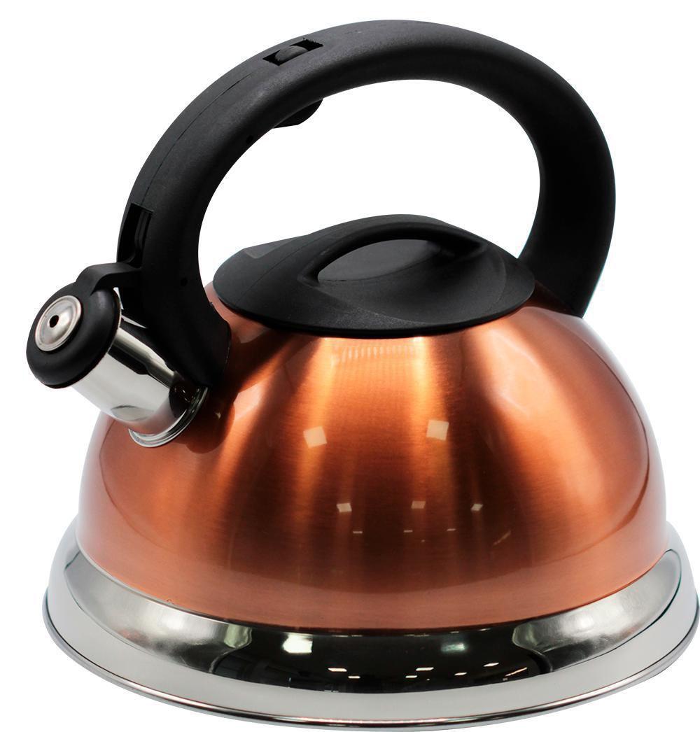 Chaleira Inox Gold 3 Litros Dourada Com Apito Com Indução - A5 ...