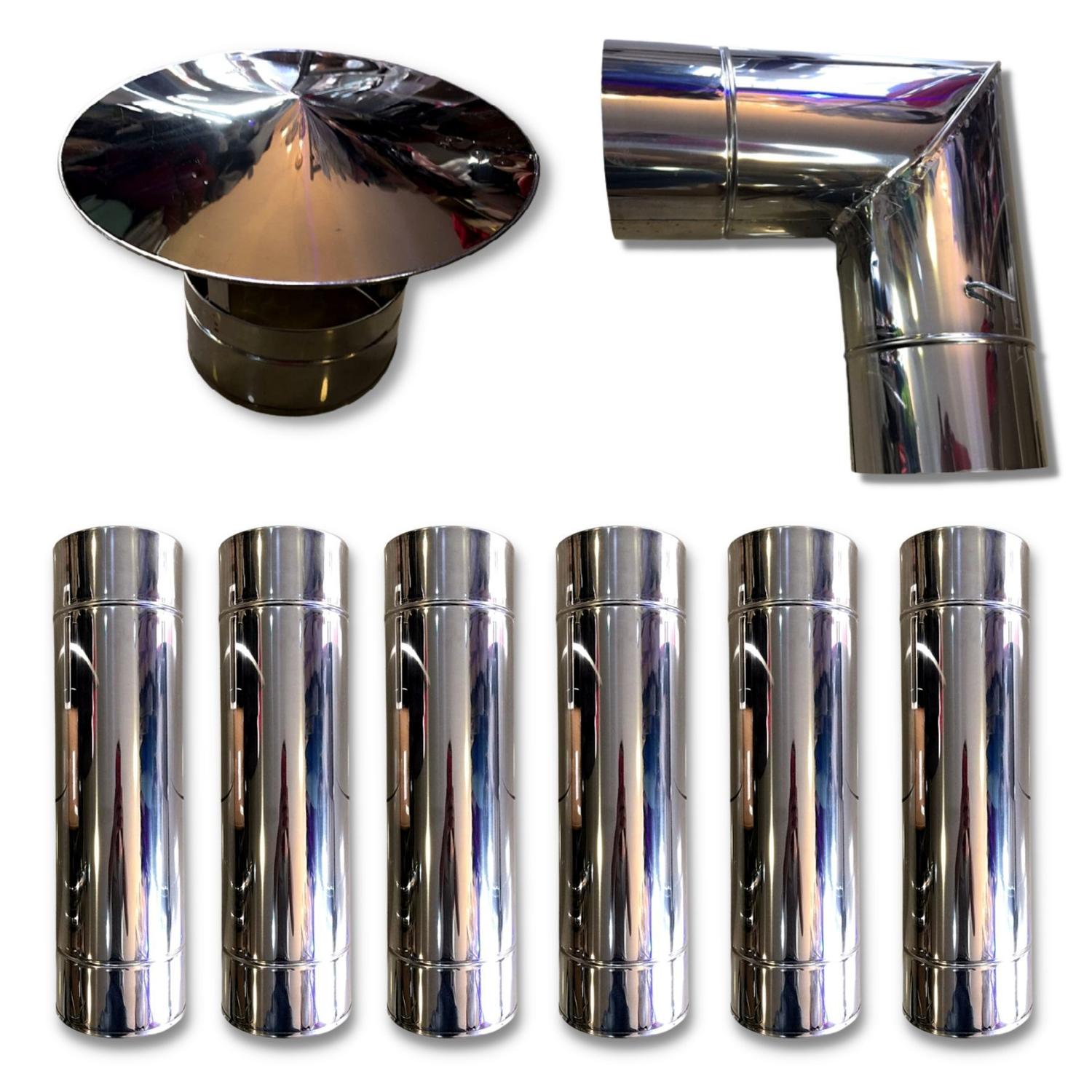 Chaminé Completa 150 mm Inox - GS Grill - Cano Chaminé de Fogão a Lenha ...