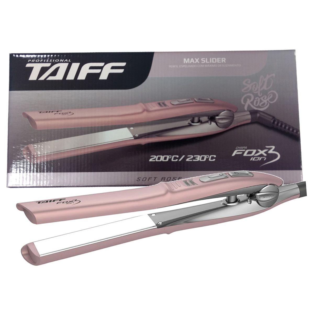 Chapinha Prancha Profissional Taiff Fox Ion 3 200º 230 Rose - Bivolt ...