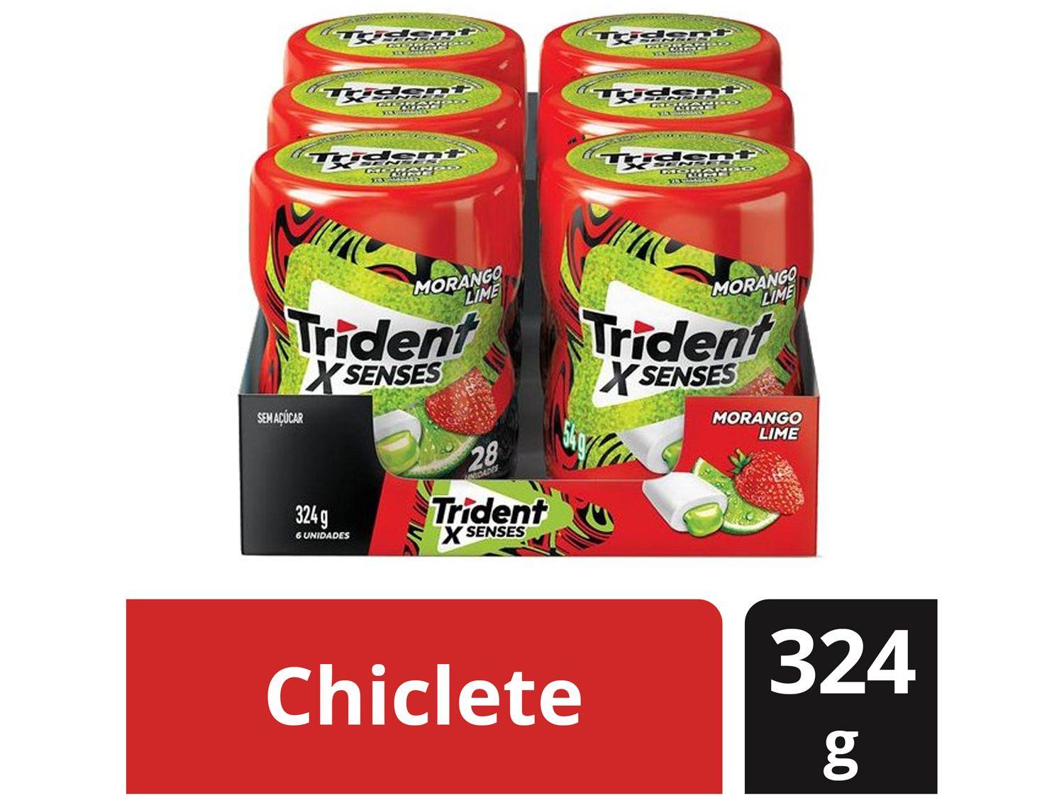 Chiclete Trident XSenses Morango Lime Sem Açúcar