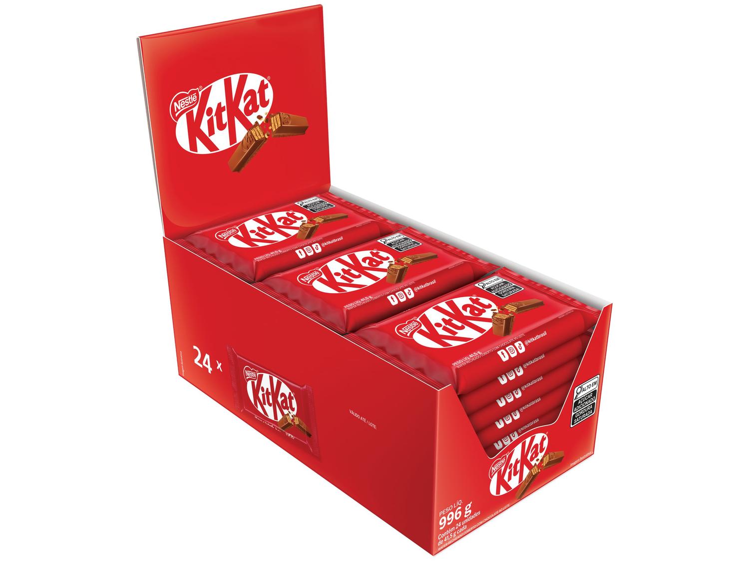 Chocolate Kit Kat ao Leite 24 Unidades Nestlé