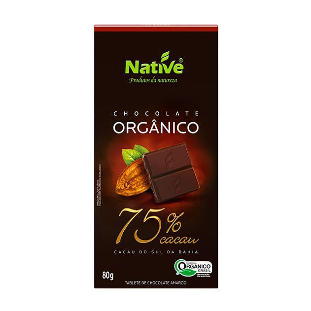 Chocolate Orgânico Native 75% Cacau 80g - Chocolate / Barra de ...