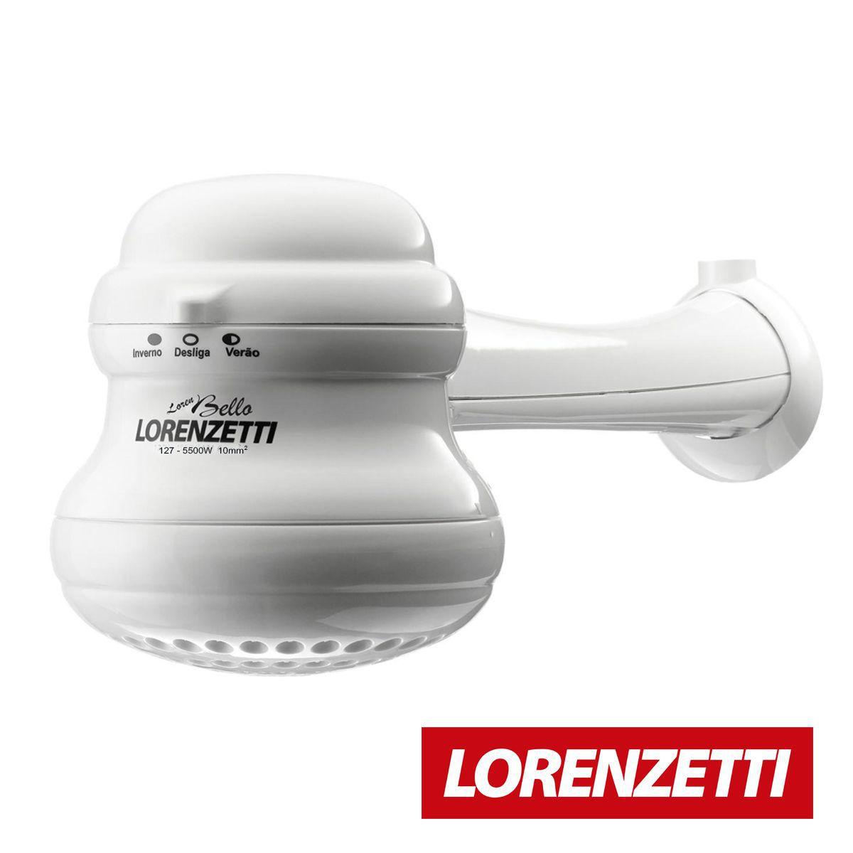 Chuveiro Elétrico Loren Bello com Cano 5500W 127v Lorenzetti - Ducha ...