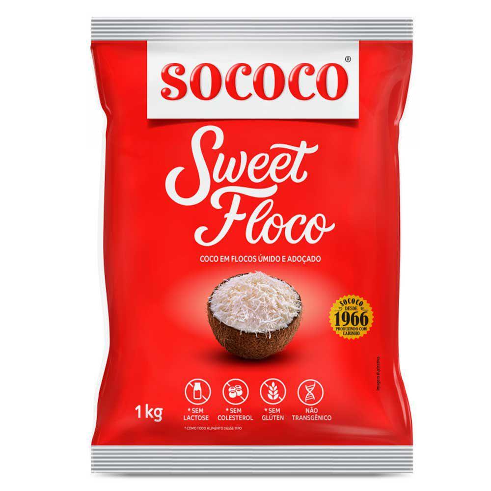 Coco em Flocos Úmido e Adoçado Sweet Floco 1kg - Sococo - Coco Ralado ...