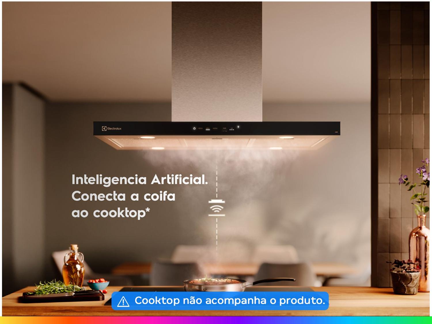 Coifa de Ilha Electrolux 90cm Inox 5 Bocas Experience CE9IF