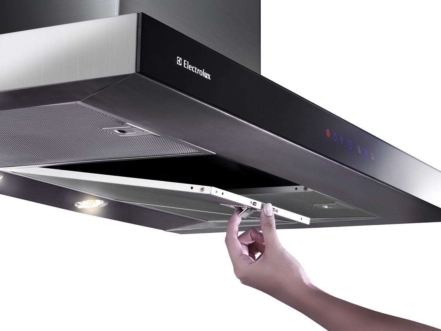 Coifa de Parede Electrolux Inox 90cm 3 Velocidades - Blue Touch 90CT ...