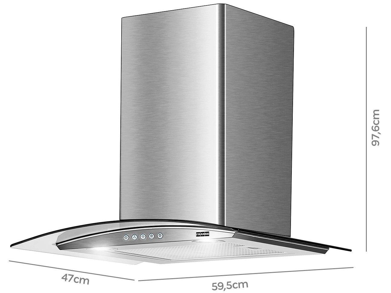 Coifa de Parede Franke 60cm 4 Bocas 3 Velocidades Glass Classic