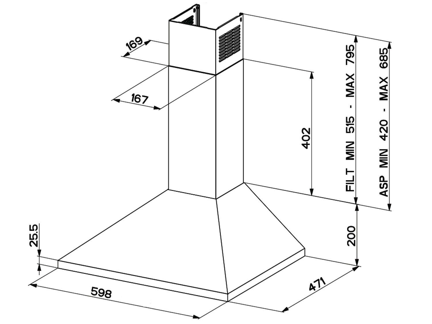 Coifa de Parede Franke 60cm 4 Bocas 3 Velocidades - Inox Prática ...