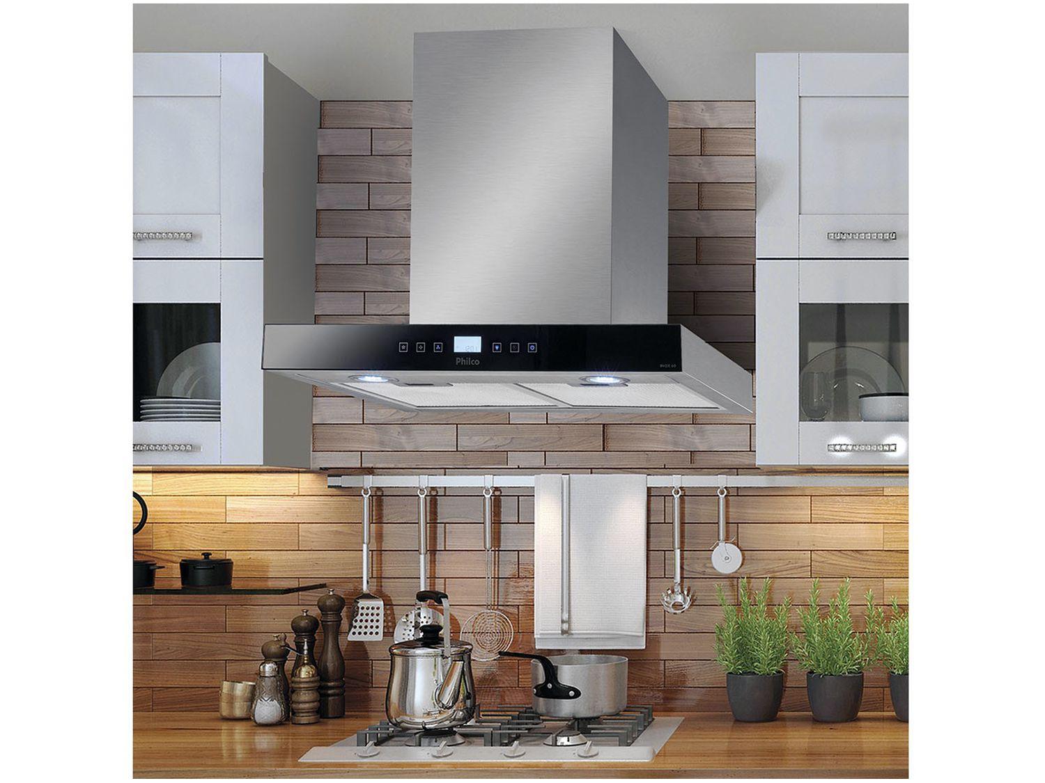Coifa de Parede Philco 60cm 4 Bocas - 3 Velocidades Inox 60 - Coifas e ...