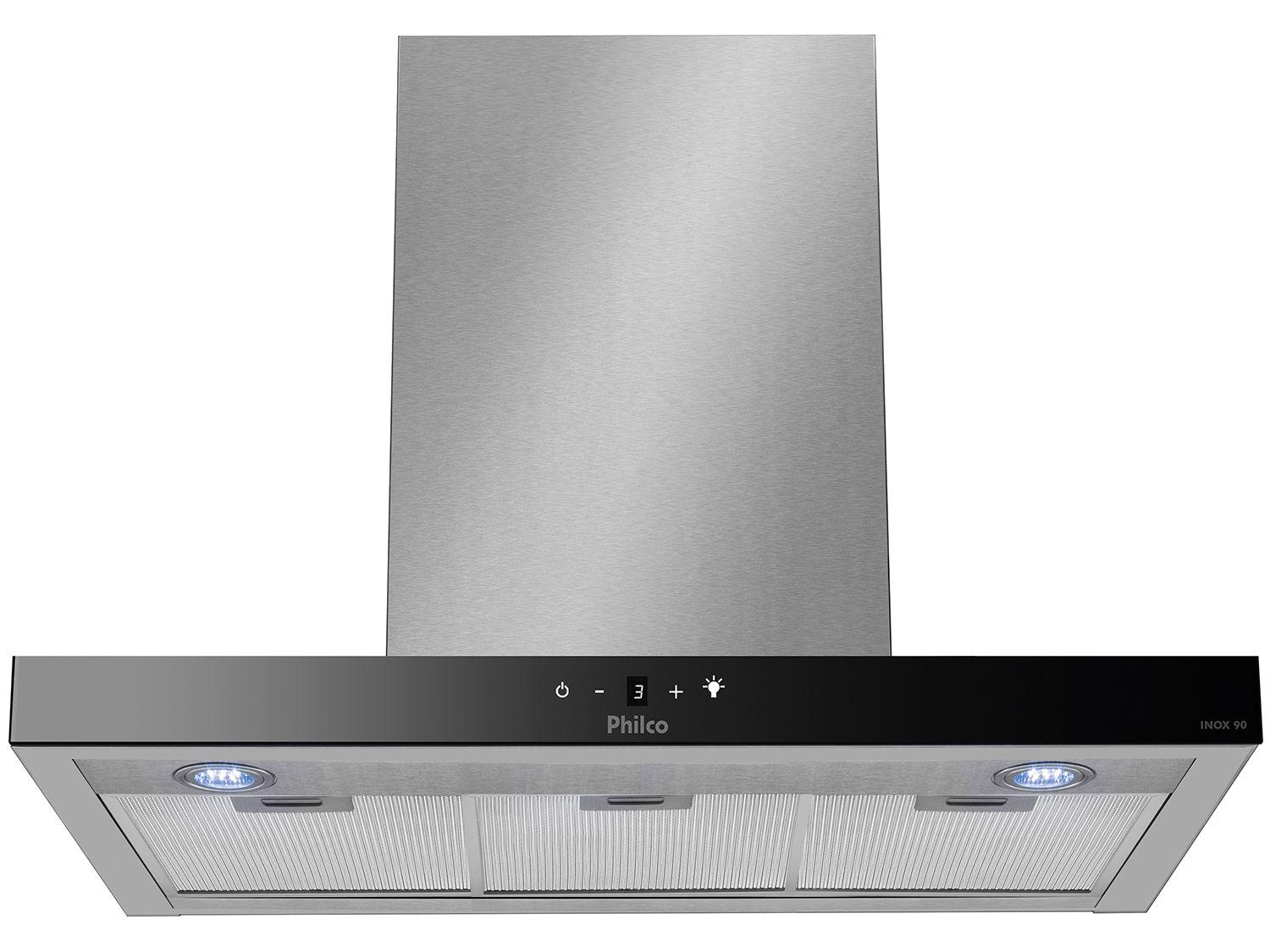 Coifa de Parede Philco 90cm 6 Bocas Inox 3 Velocidades Inox 90