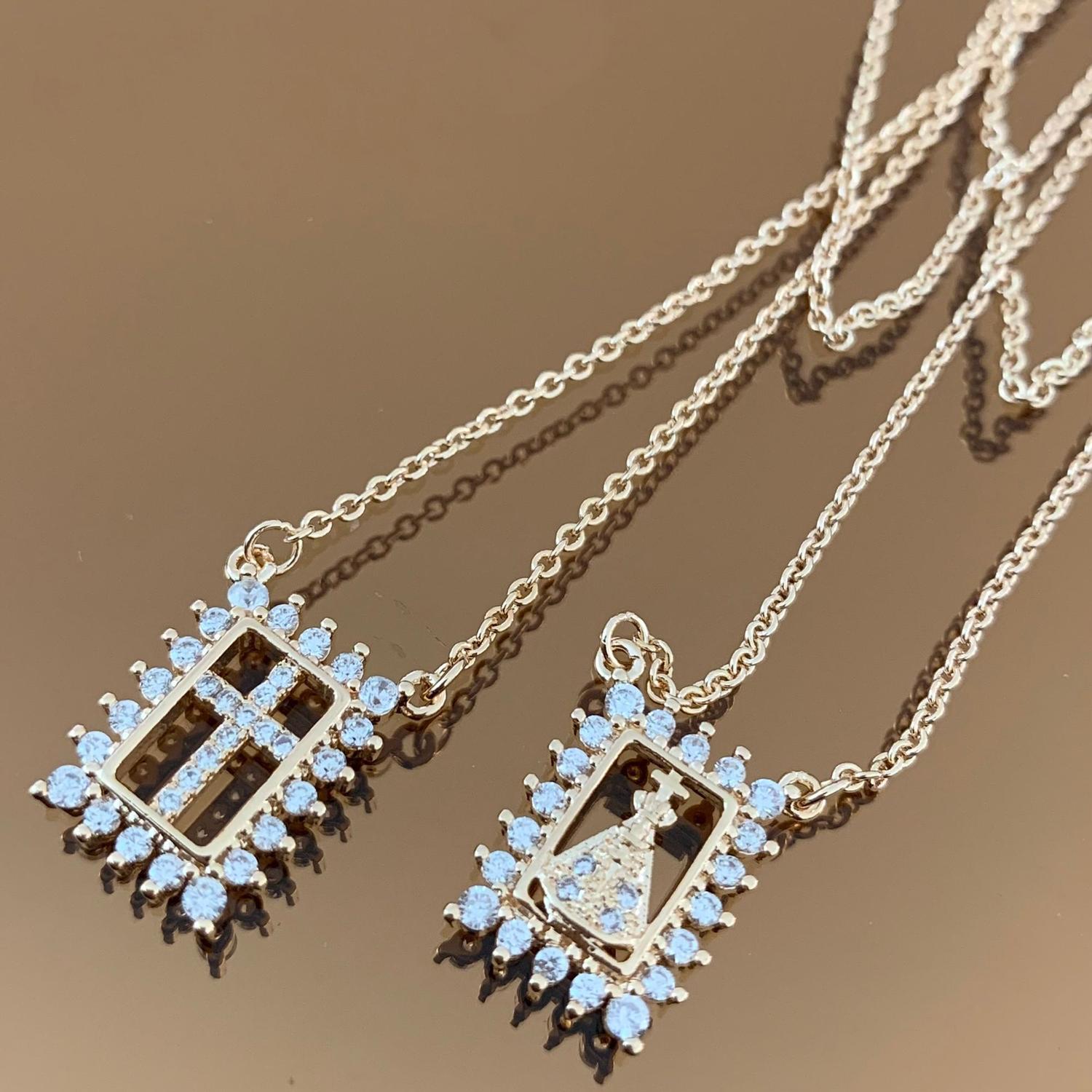 Colar Escapulário Gold - Bia Jóias Contemporâneas - Colar - Magazine Luiza