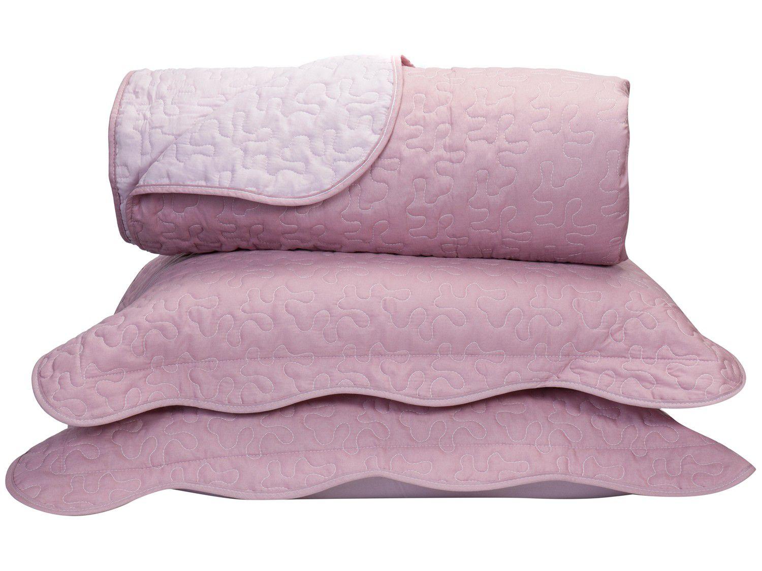 Colcha Casal Santista Boutis Rosa - 3 Peças - Cobre-Leito e Colcha ...