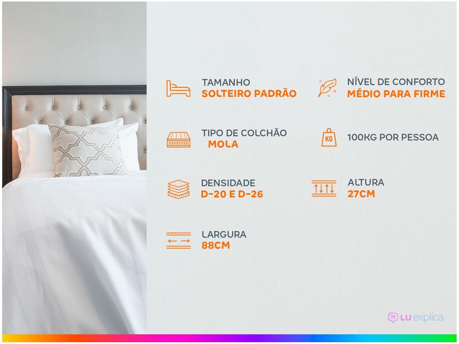 Colchão Solteiro Castor Mola Pocket