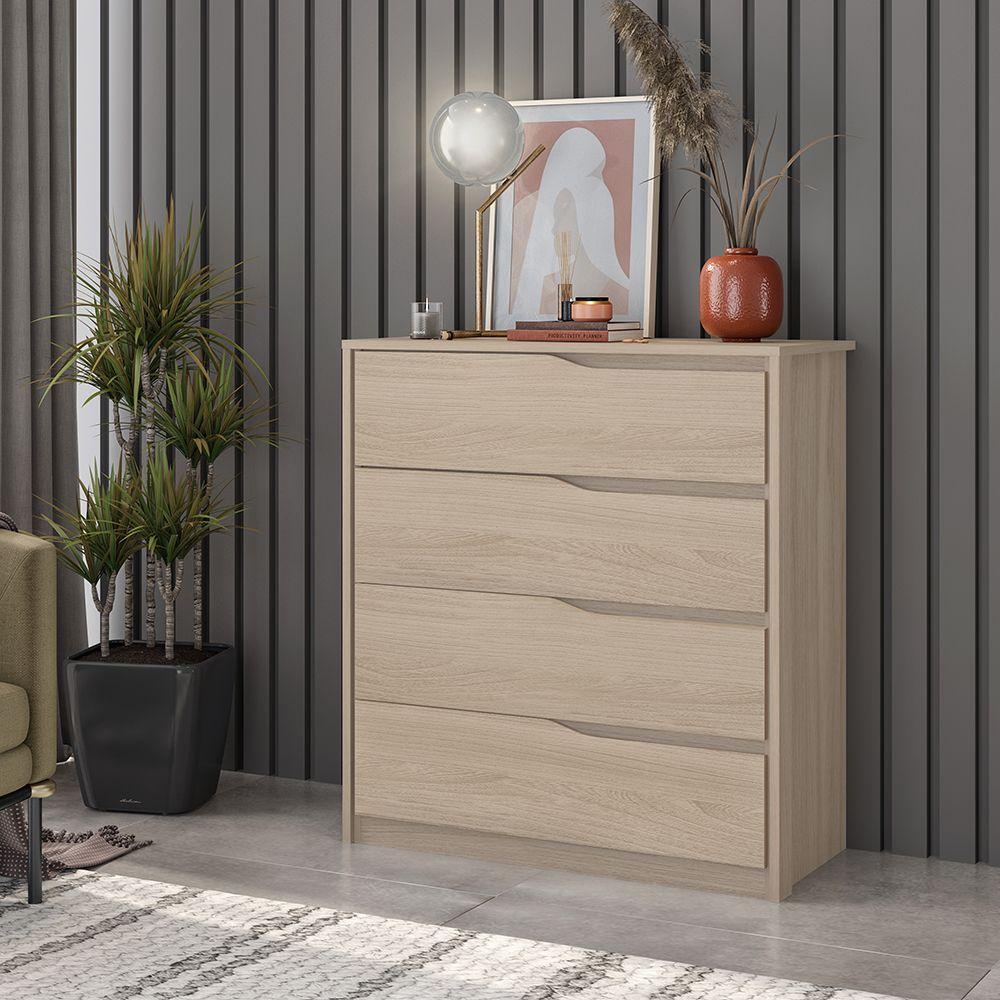 Cômoda Cristal c/ 4 Gavetas Avena - Bela Móveis - Demartêz - Cômoda - Magazine Luiza