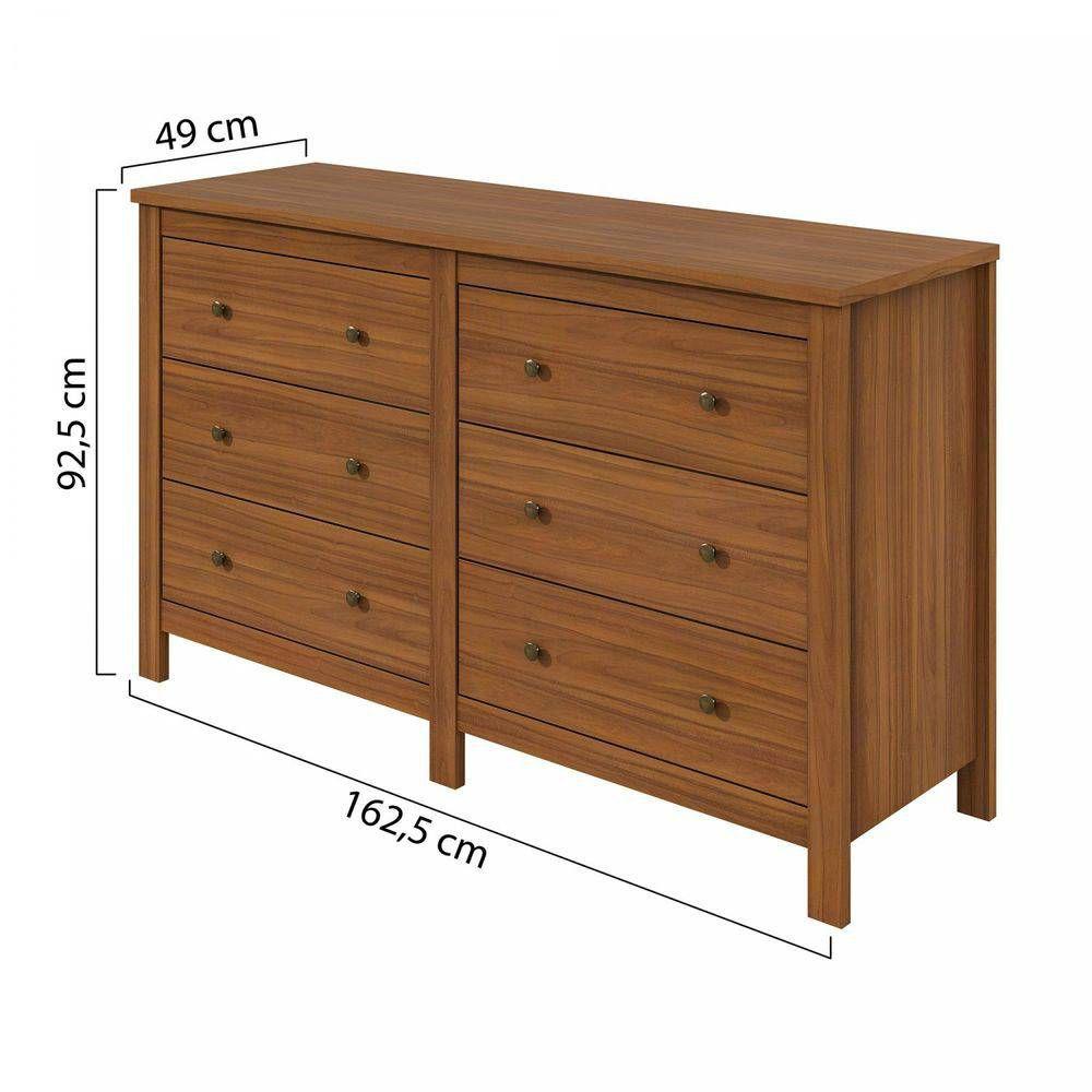 Cômoda Maggiore Lopas 6 Gavetas Horizontal Rovere Naturale - Cômoda ...