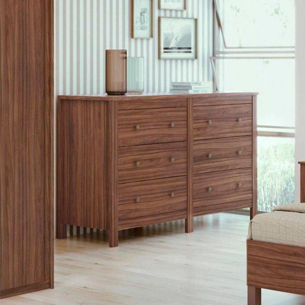 Cômoda Maggiore Lopas 6 Gavetas Horizontal Rovere Naturale - Cômoda ...